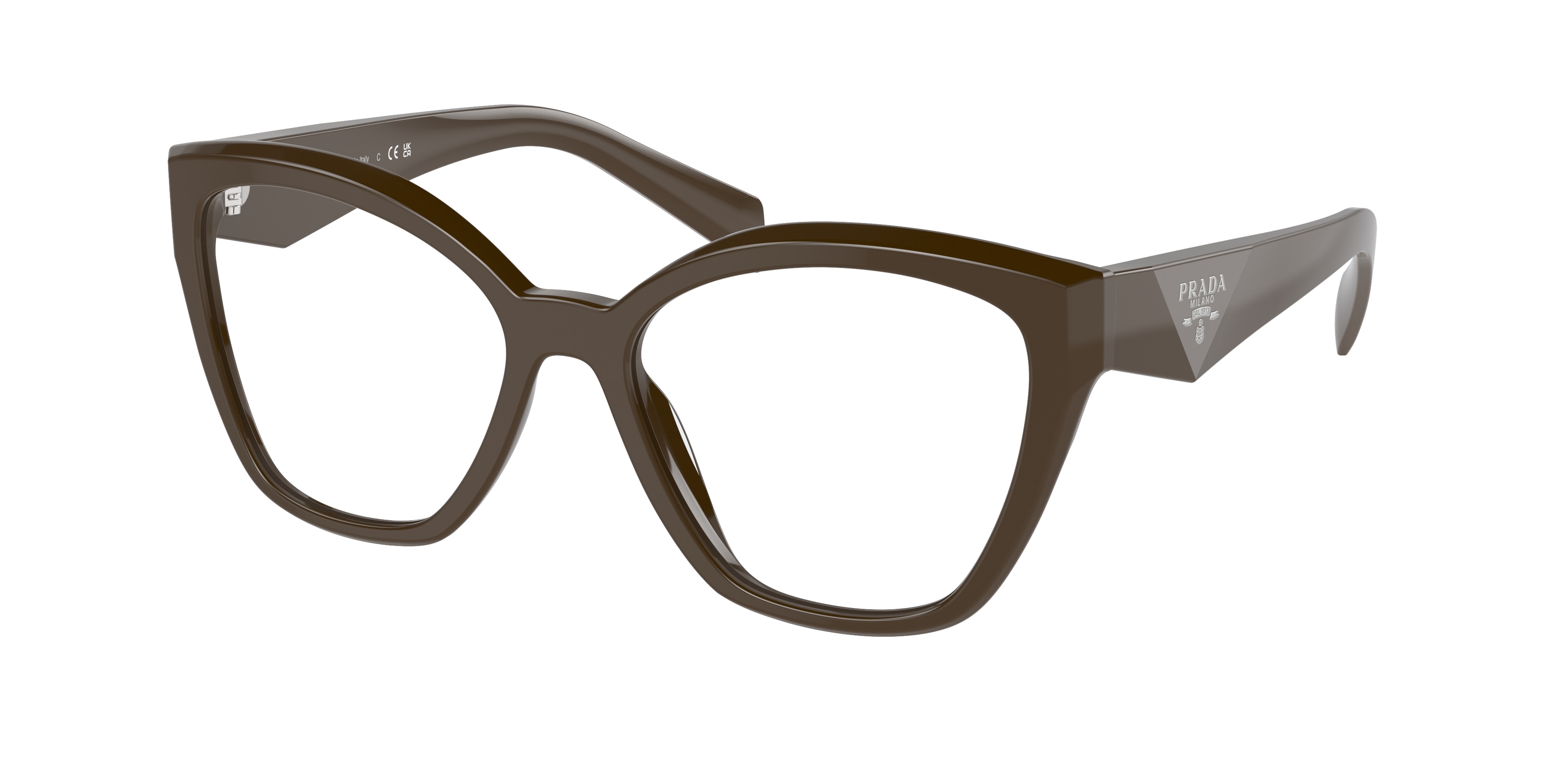 Prada PR 20ZV Brown 15L1O1 Eyeglasses for Women