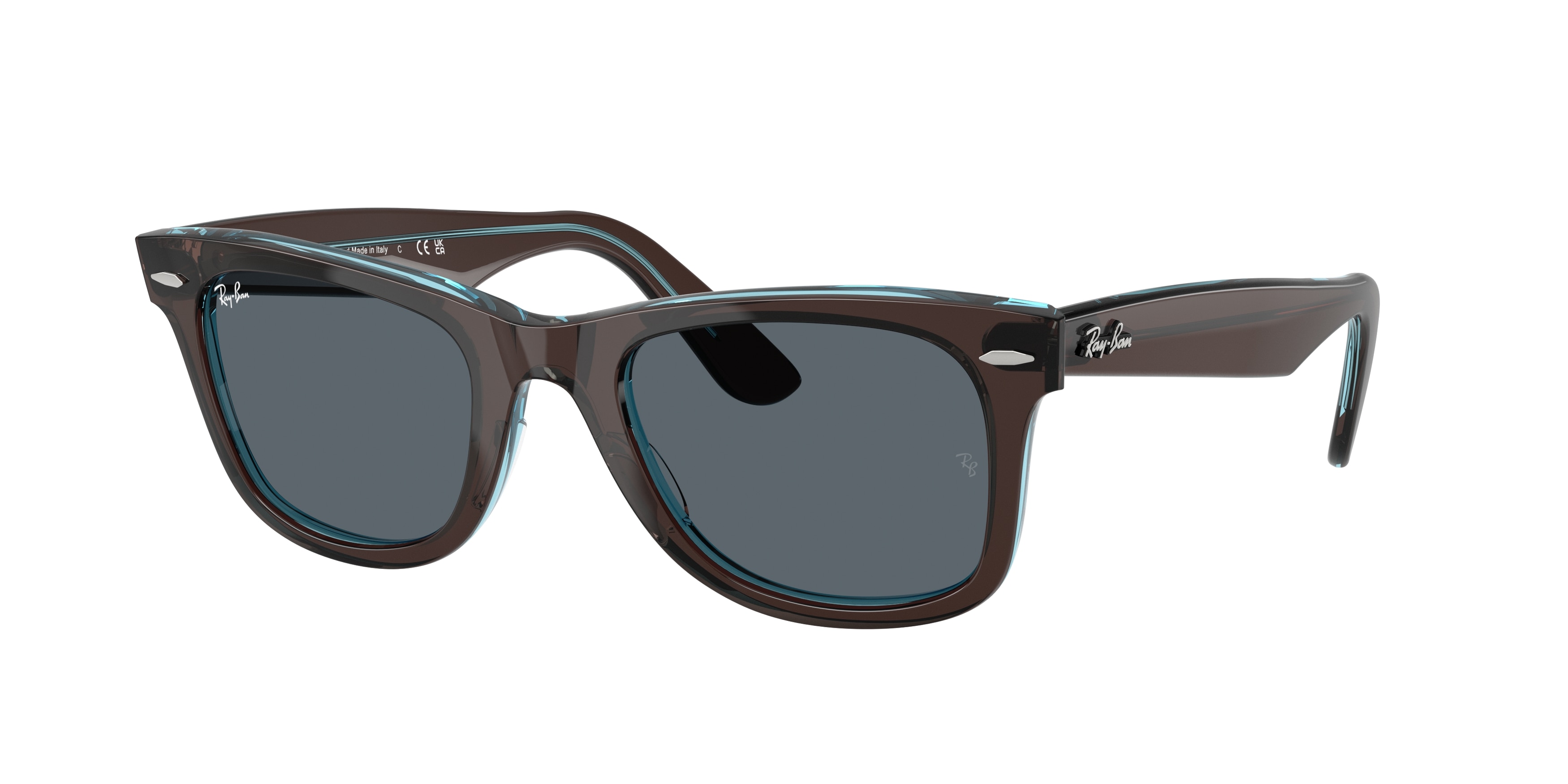 Ray-ban Wayfarer RB2140 Brown On Transparent Blue (Blue) Sunglasses for ...