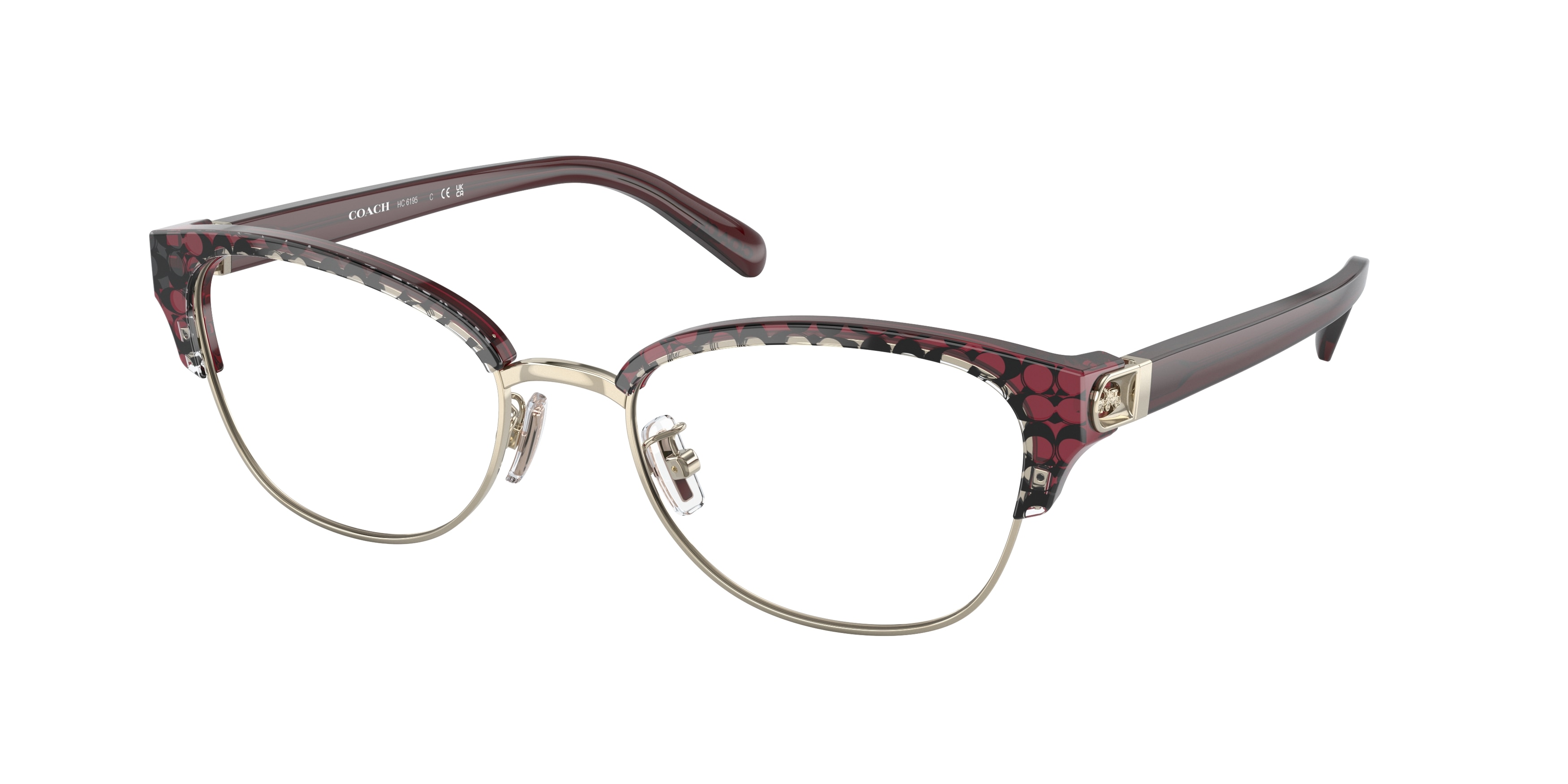 Buy Coach Shiny Light Gold Red Signature C Glasses Online - Sunglasses.ie